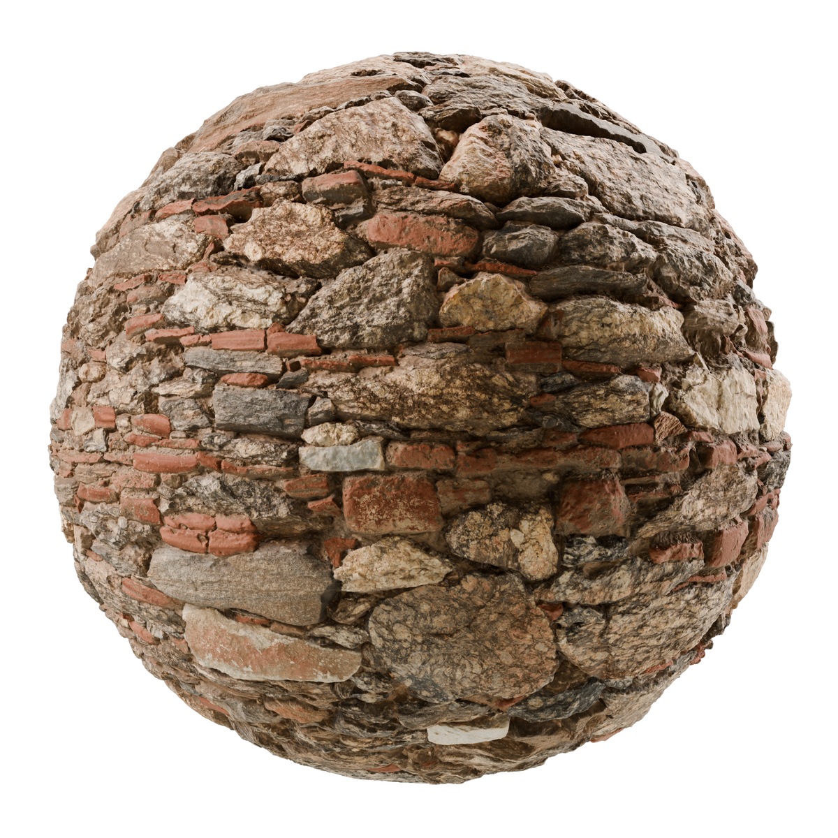 Mixed Brick And Stone Wall on Substance 3D Assets