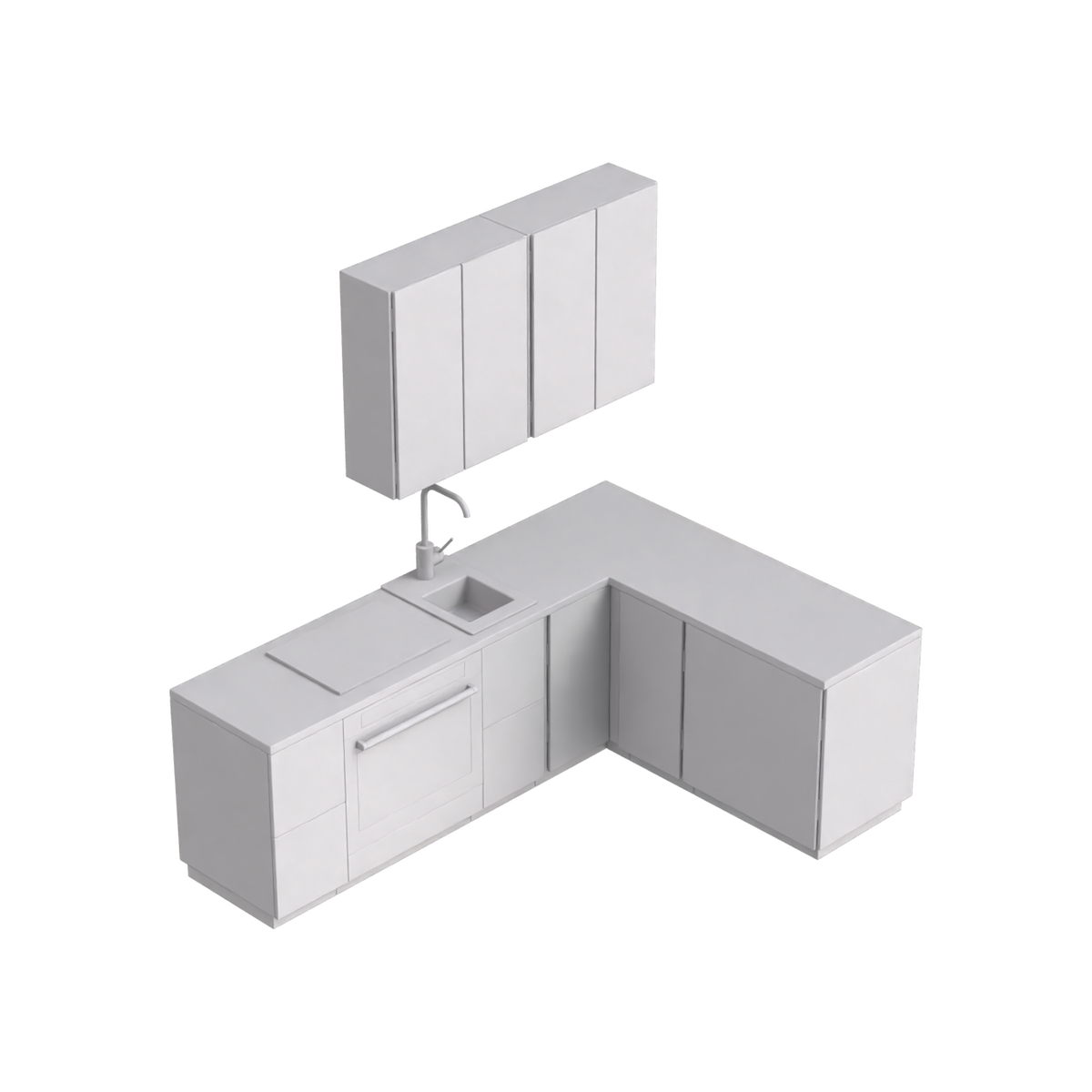 Modern Kitchen L Shaped Cupboard on Substance 3D Assets