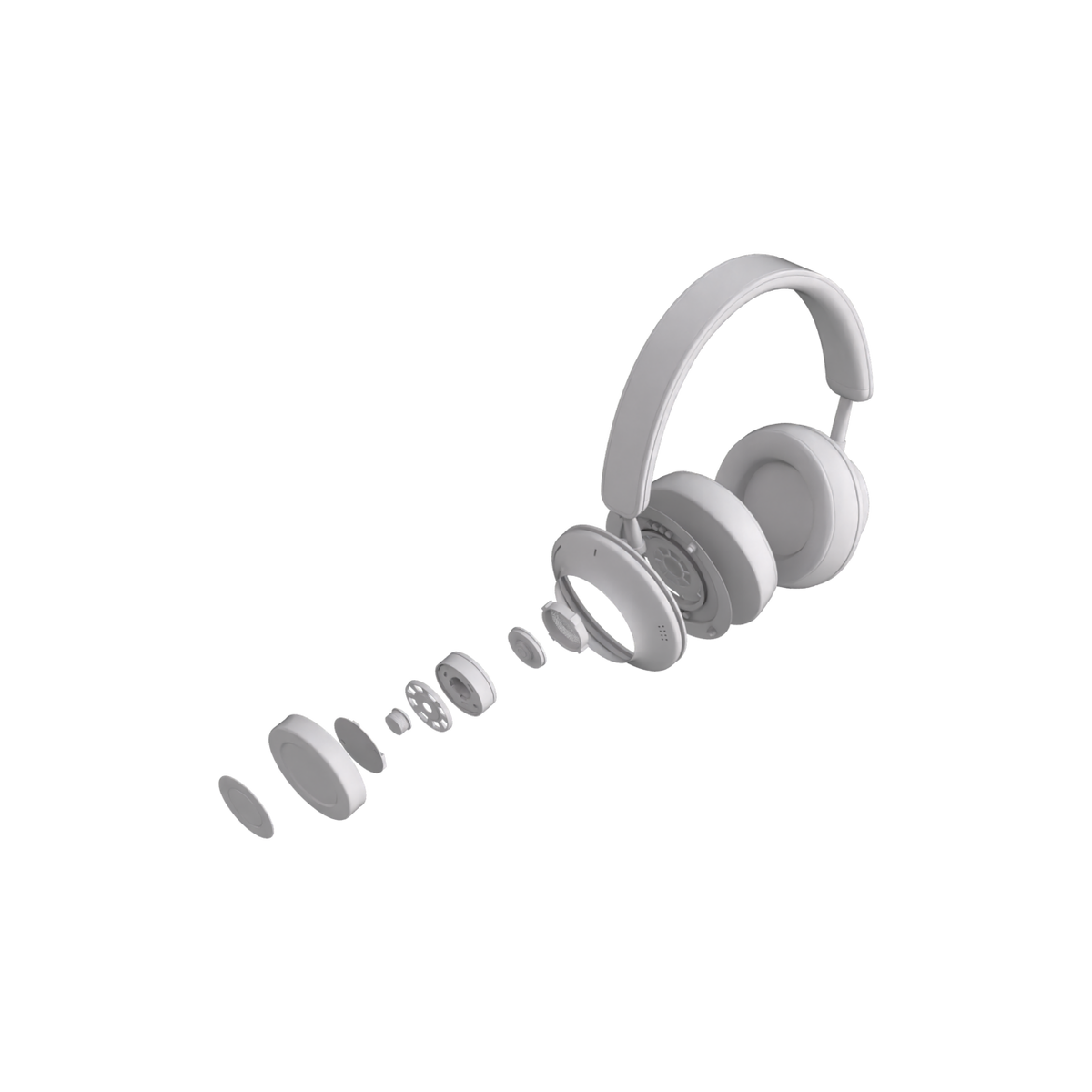 Over Ear Wireless Headphone Exploded View on Substance 3D Assets