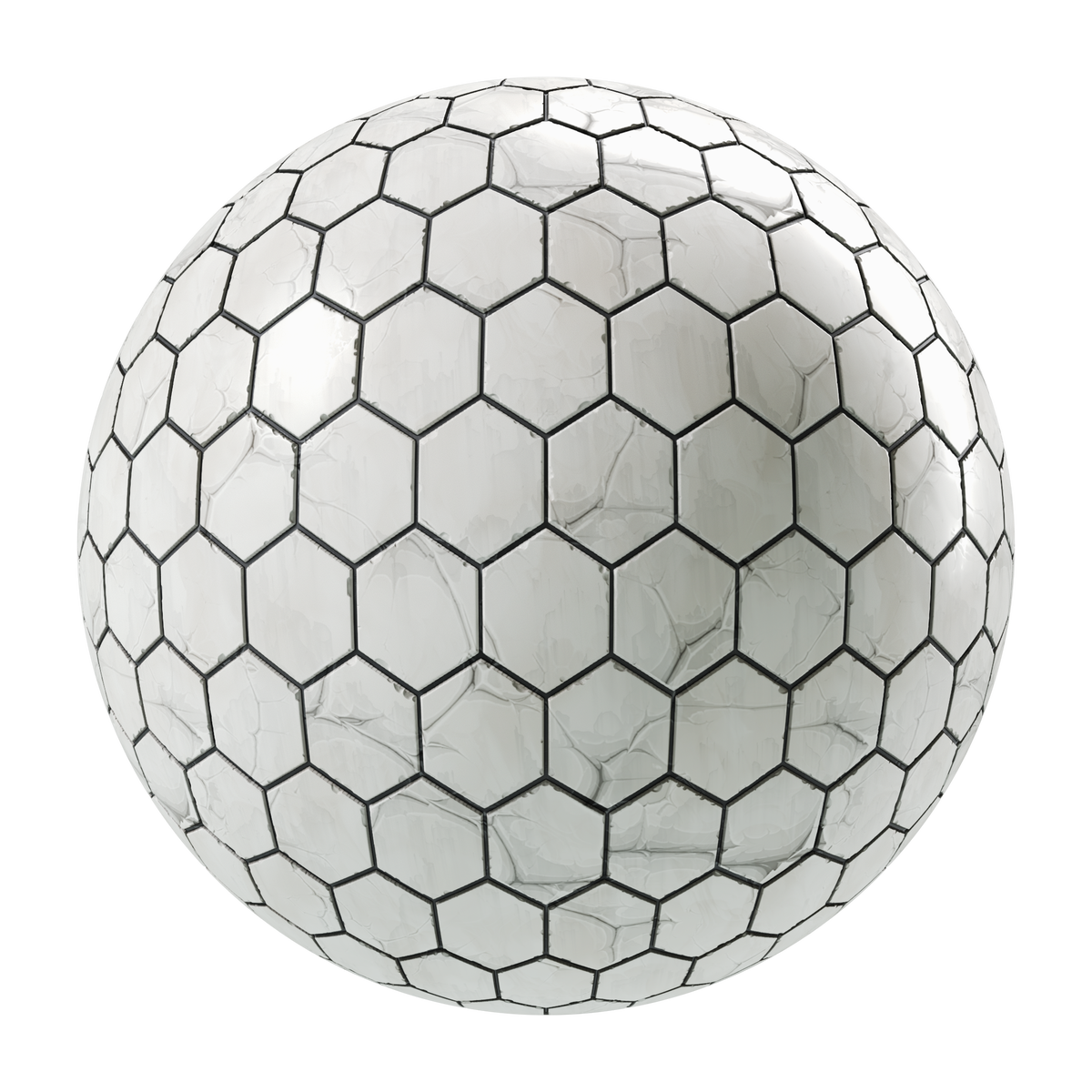 Stylized Soft Gray Marble Honeycomb Tiles on Substance 3D Assets