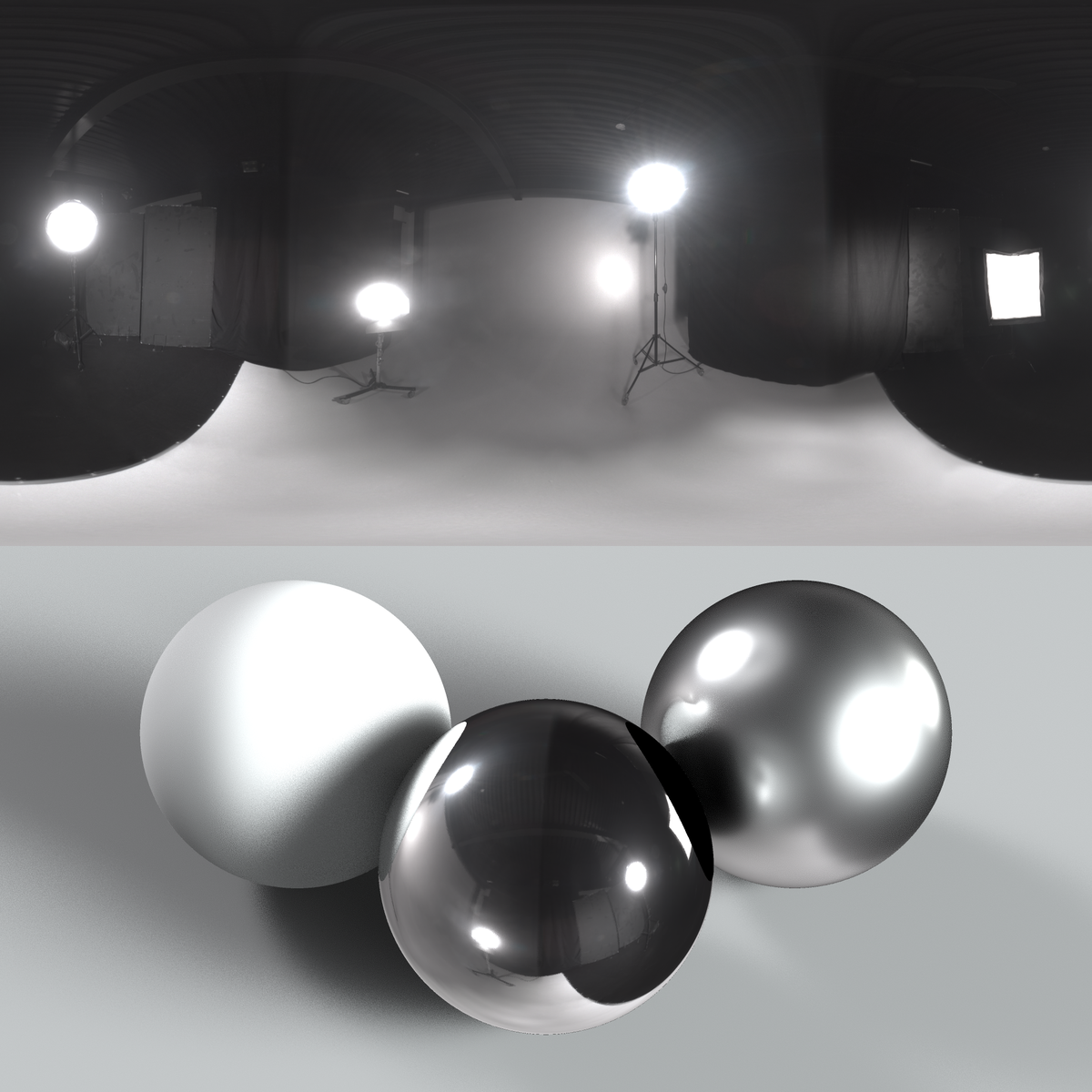 Studio Black Portrait Hollywood Light on Substance 3D Assets