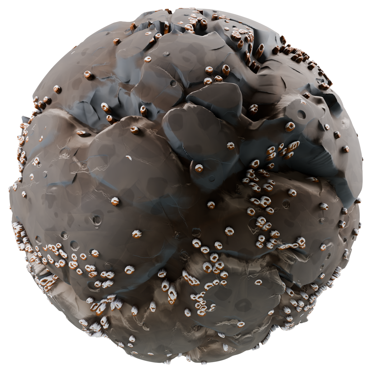Stylized Barnacle Covered Rock on Substance 3D Assets
