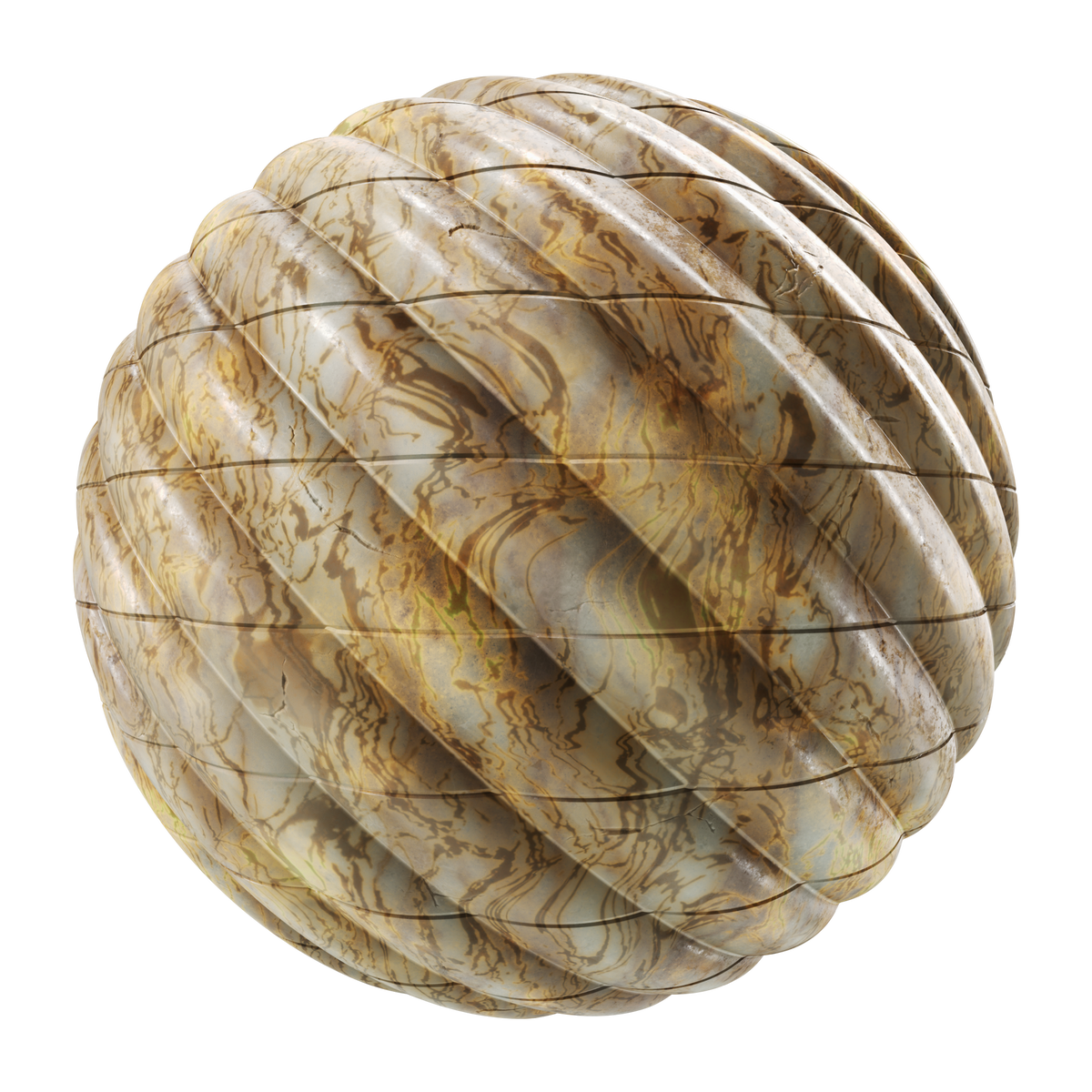 Greco Scritto Marble Twisted Column on Substance 3D Assets